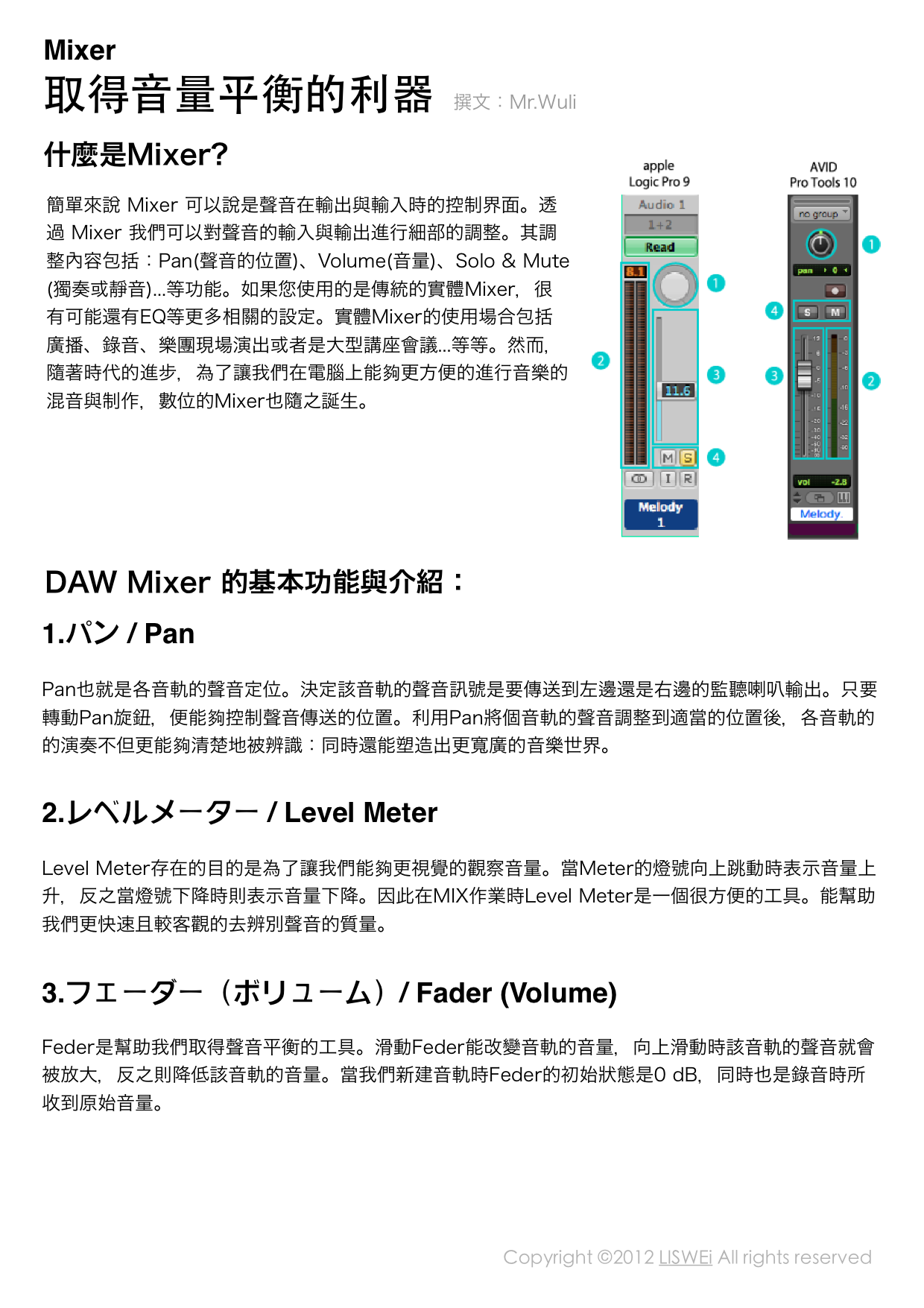 Mixer_取得音量平衡的利器-page1 | 璃思維スタジオ制作｜LiSWEi.com