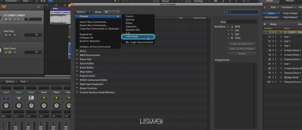 如何設定你的 Studio One 與 Logic Pro X 的快捷指令熱鍵？ | 璃思維スタジオ制作｜LiSWEi.com