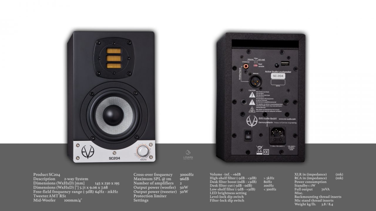 EVE AUDIO SC204 /主動式監聽喇叭 | 璃思維スタジオ制作｜LiSWEi.com