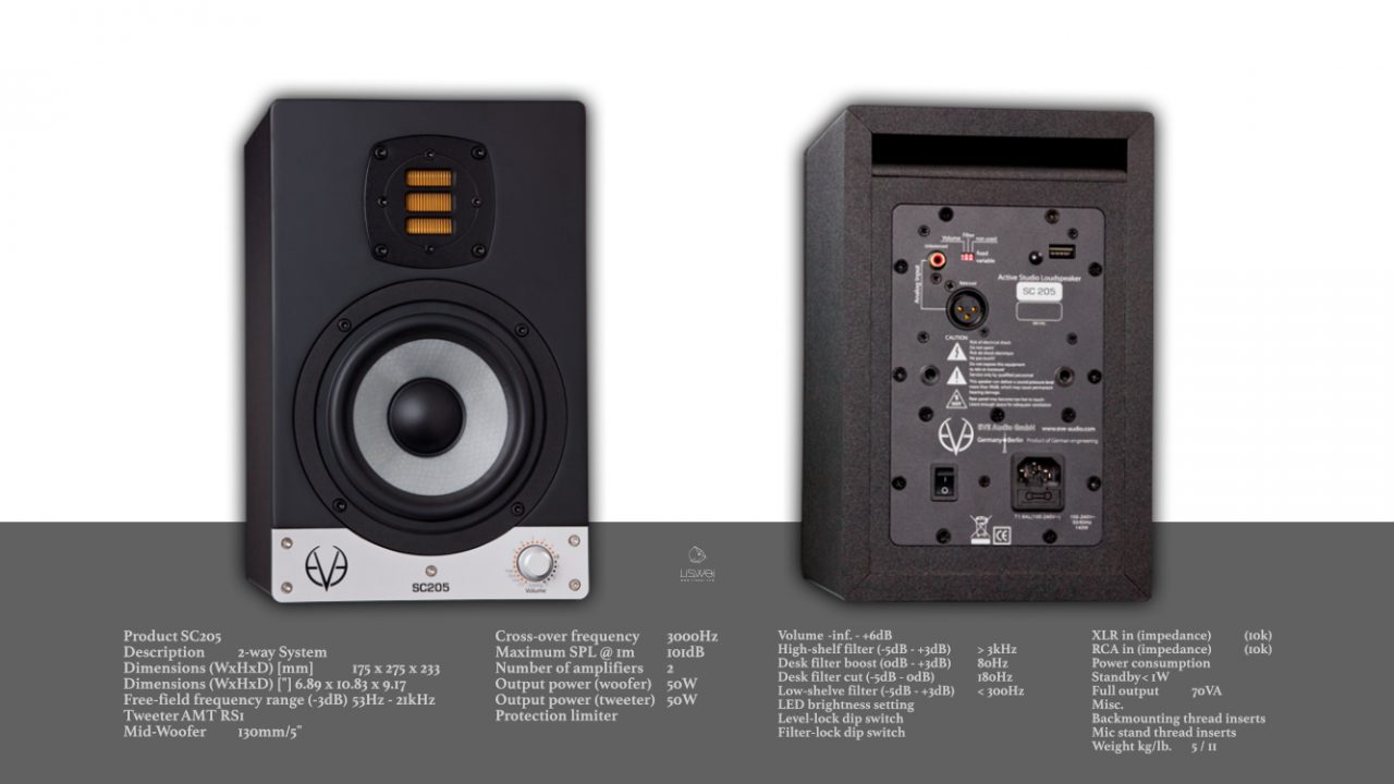 EVE AUDIO SC205 / 主動式監聽喇叭 | 璃思維スタジオ制作｜LiSWEi.com